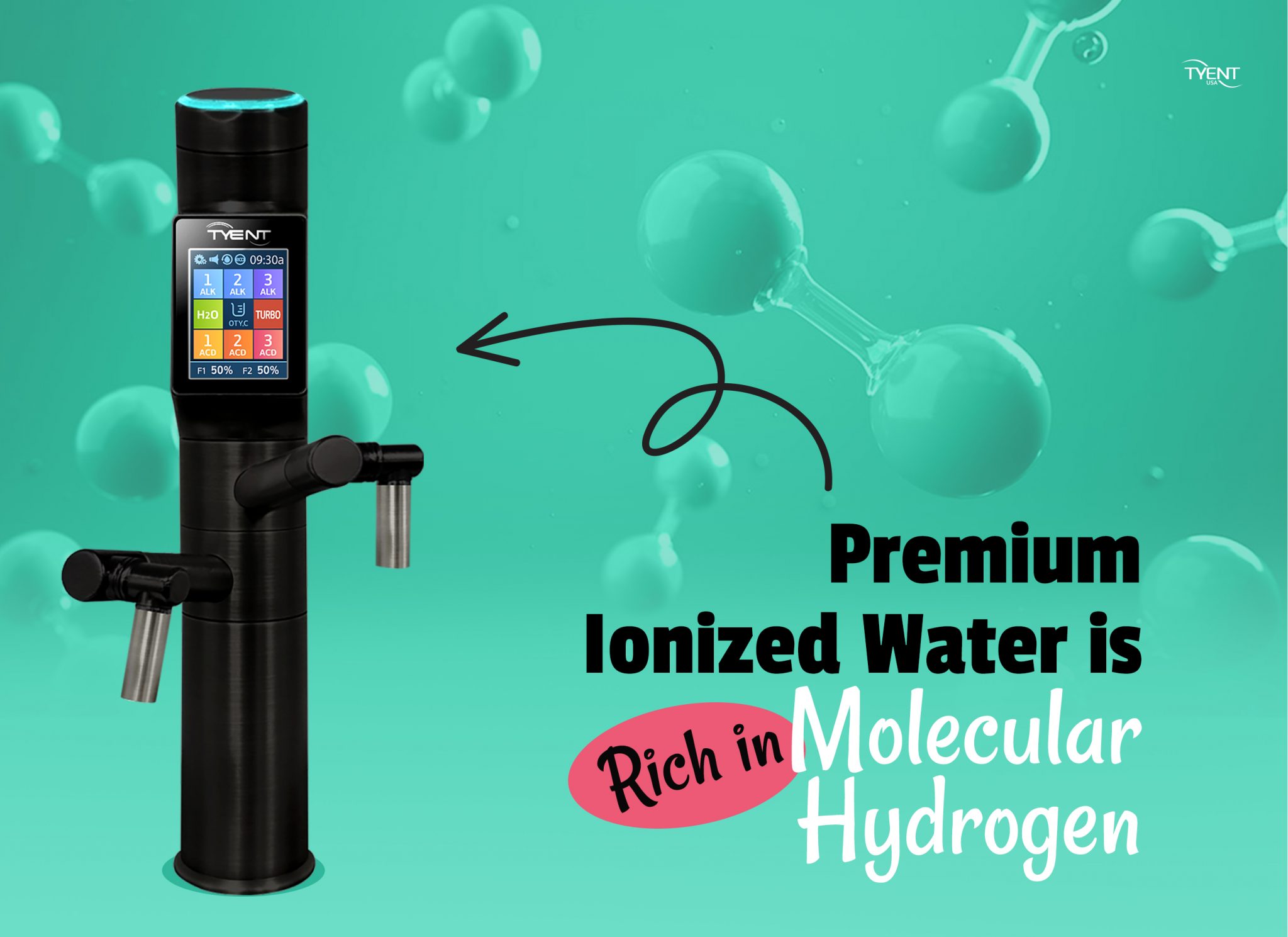 Premium Ionized Water is Rich in Molecular Hydrogen - TyentUSA Water Ionizer Health Blog